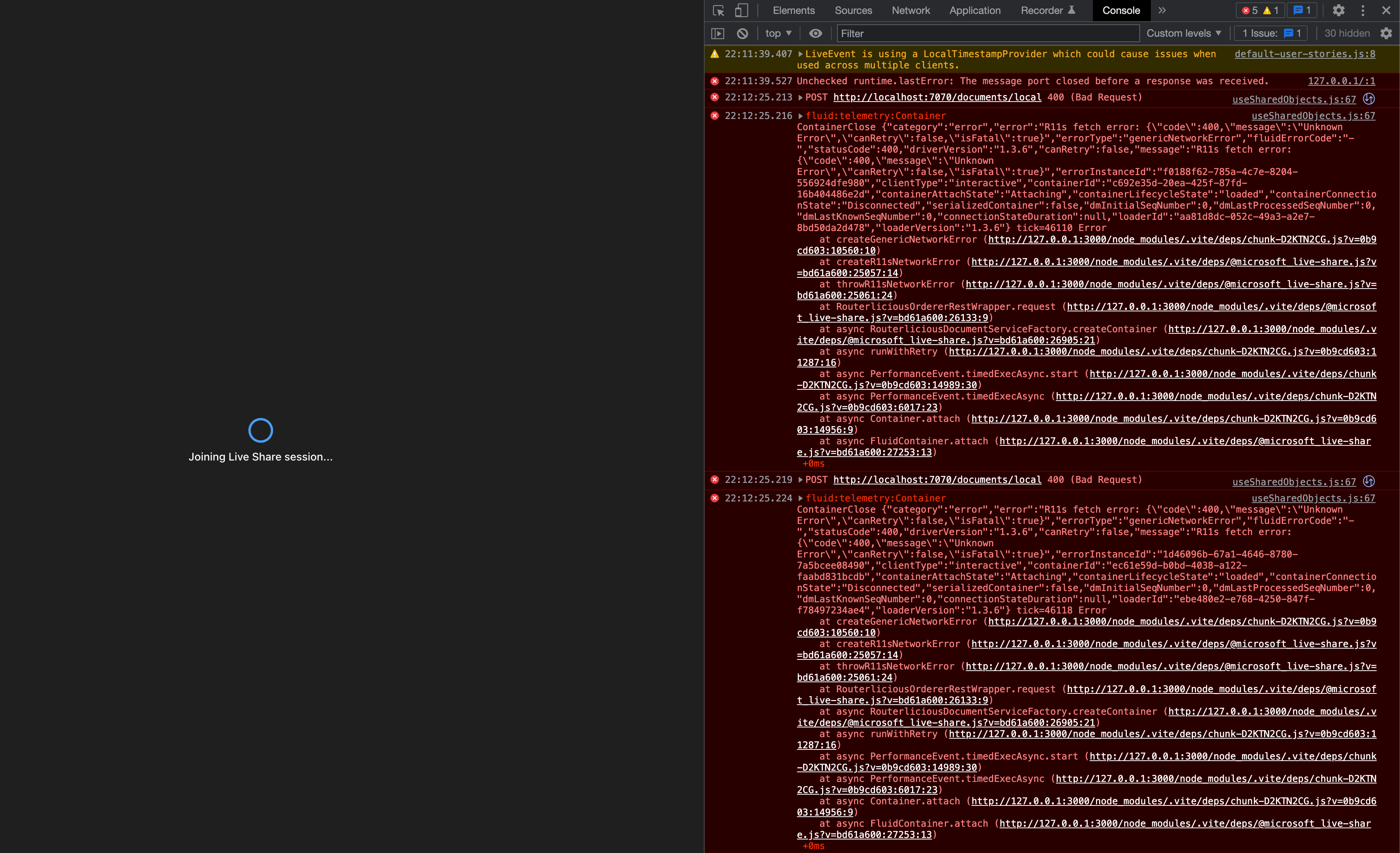 FluidHelloWorld project is broken. It runs into R11s fetch and 400 bad request errors with ...