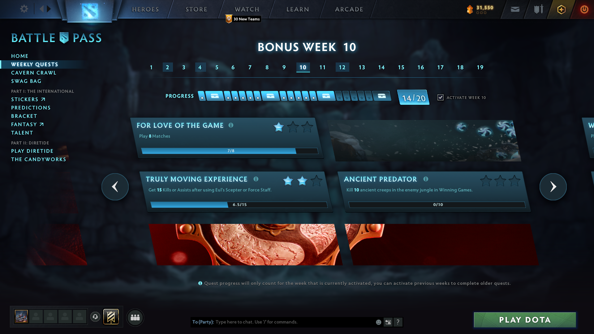 Weekly Quest completed and didnt get chest · Issue #5480 · ValveSoftware/Dota2-Gameplay · GitHub