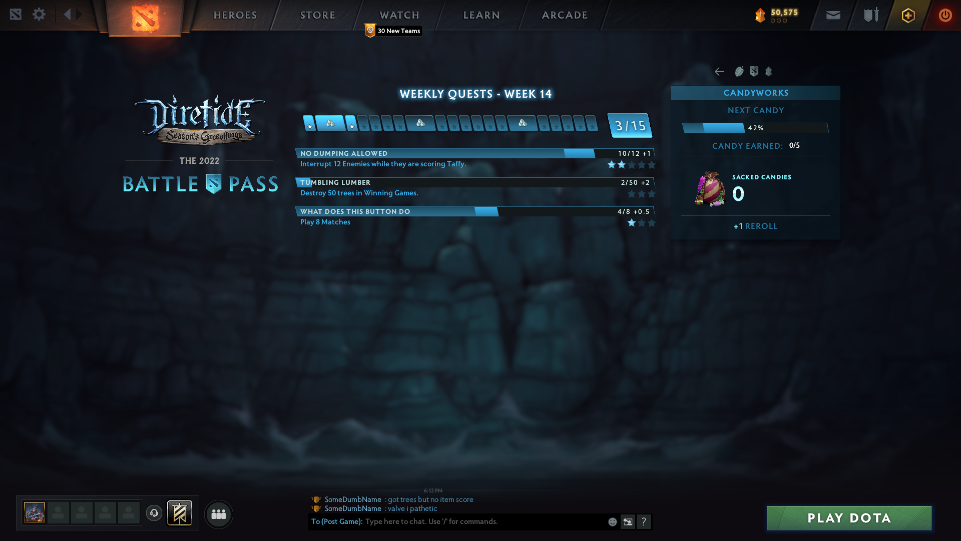 Week 14 Quests Still not working in Diretide · Issue #5768 · ValveSoftware/Dota2-Gameplay · GitHub