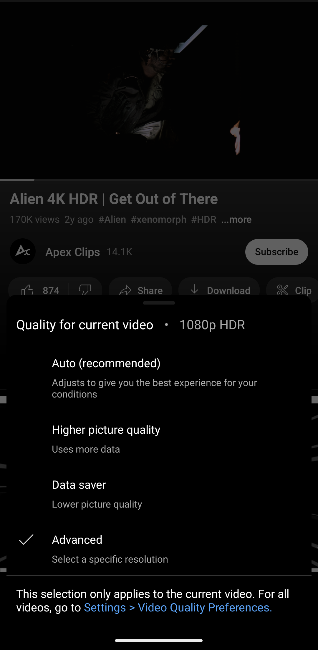 bug(YouTube - Video components): `Enable old style quality layout` not ...