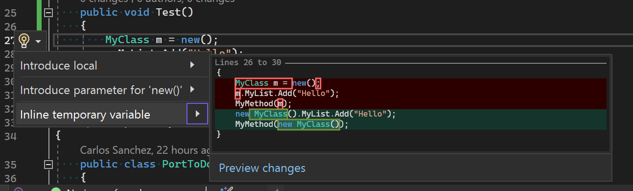 "Inline temporary variable" suggests complete deletion of a variable · Issue #63587 · dotnet ...
