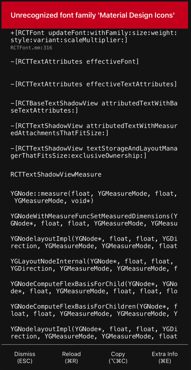 Unrecognized font family all the time, using 2 different React Native ...