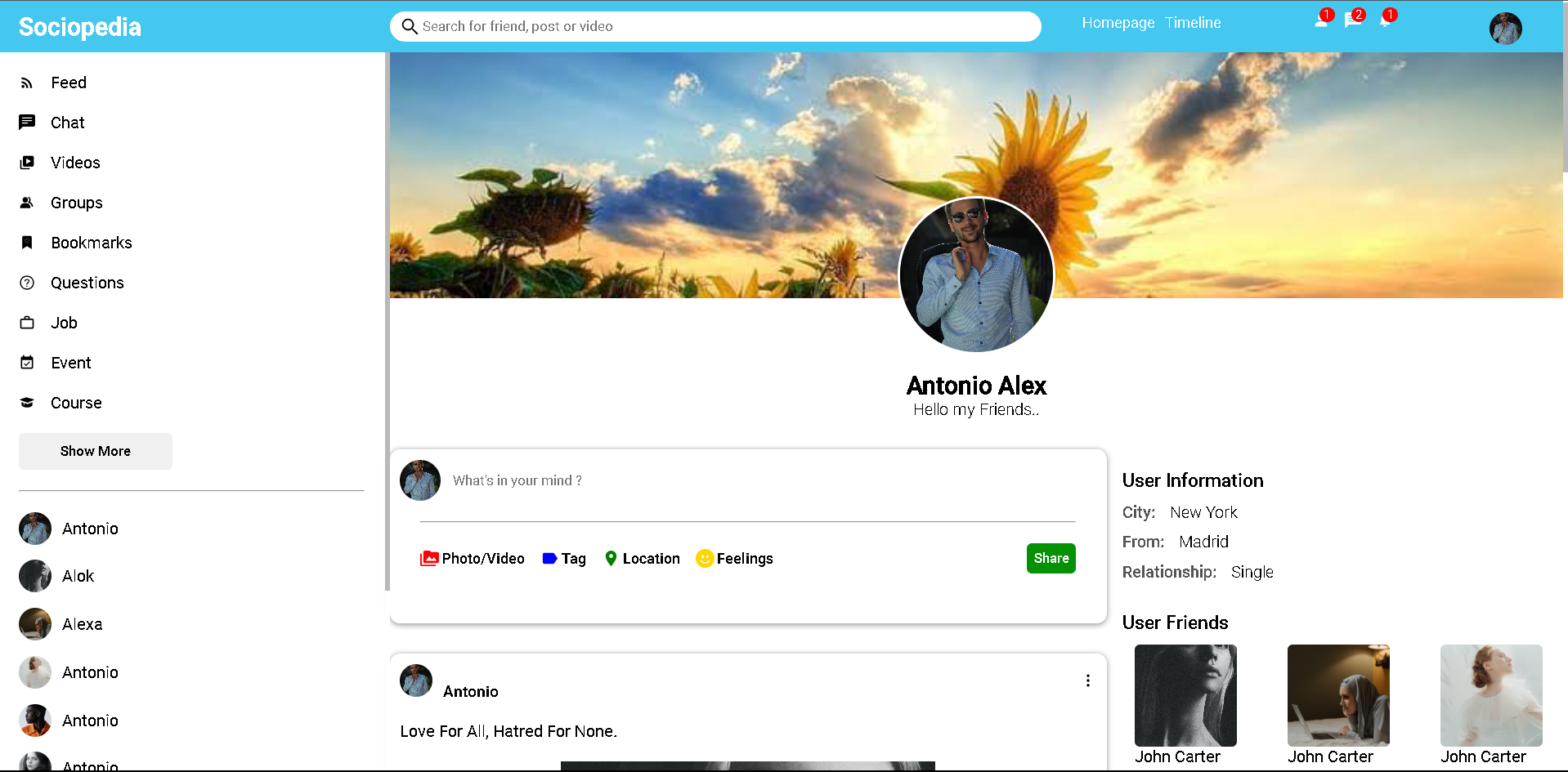 GitHub - GovindGoku/Sociopedia-Social-media-app: A social media app UI using REACT