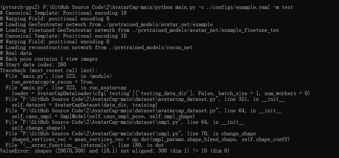 ValueError: shapes (20670,300) and (10,1) not aligned: 300 (dim 1 ...