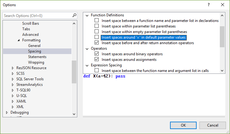 Don't use spaces around = when automatically generating method signature · Issue #2336 ...