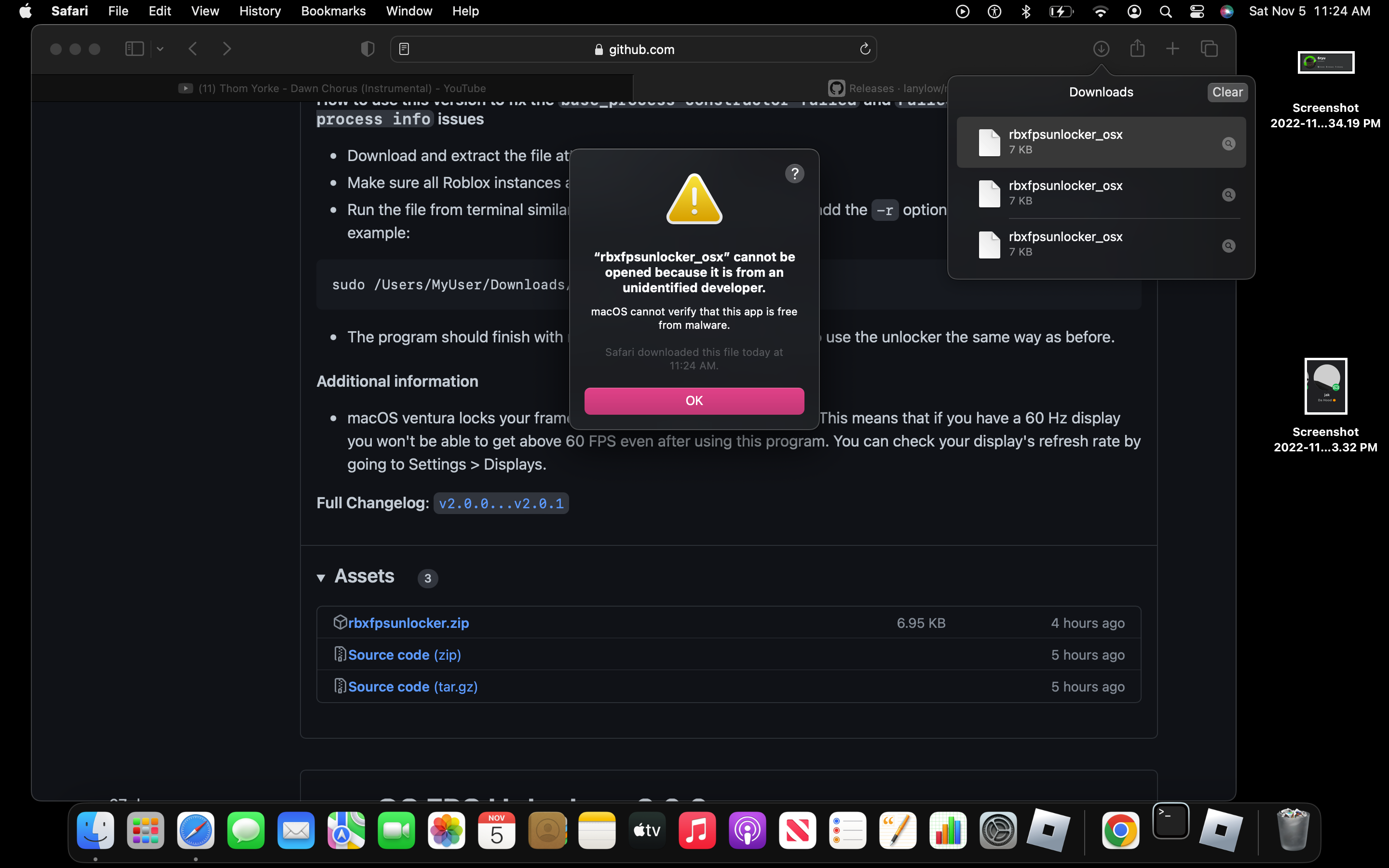 Cannot be opened because it is from an unidentified developer. · Issue #111 · lanylow ...