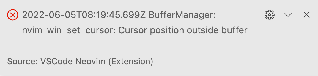 Buffermanager Nvimwinsetcursor Cursor Position Outside Buffer · Issue 498 · Vscode Neovim