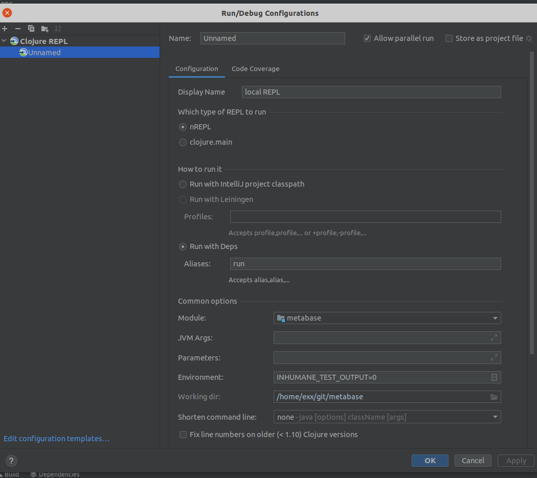 Help with intellij + cursive setup · Issue #22838 · metabase/metabase · GitHub