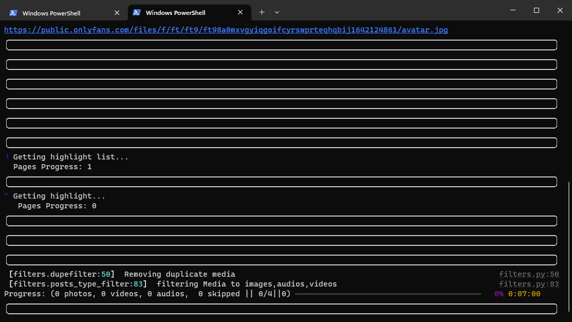 hanging on filtering · Issue #146 · datawhores/OF-Scraper · GitHub