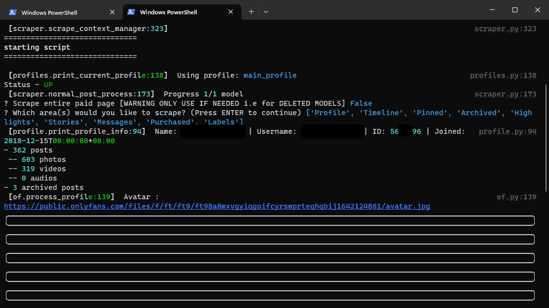 hanging on filtering · Issue #146 · datawhores/OF-Scraper · GitHub