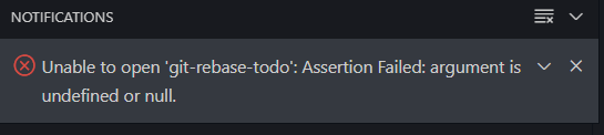 Interactive rebase editor fails when opened in a VS Code window that doesn't have the repository ...
