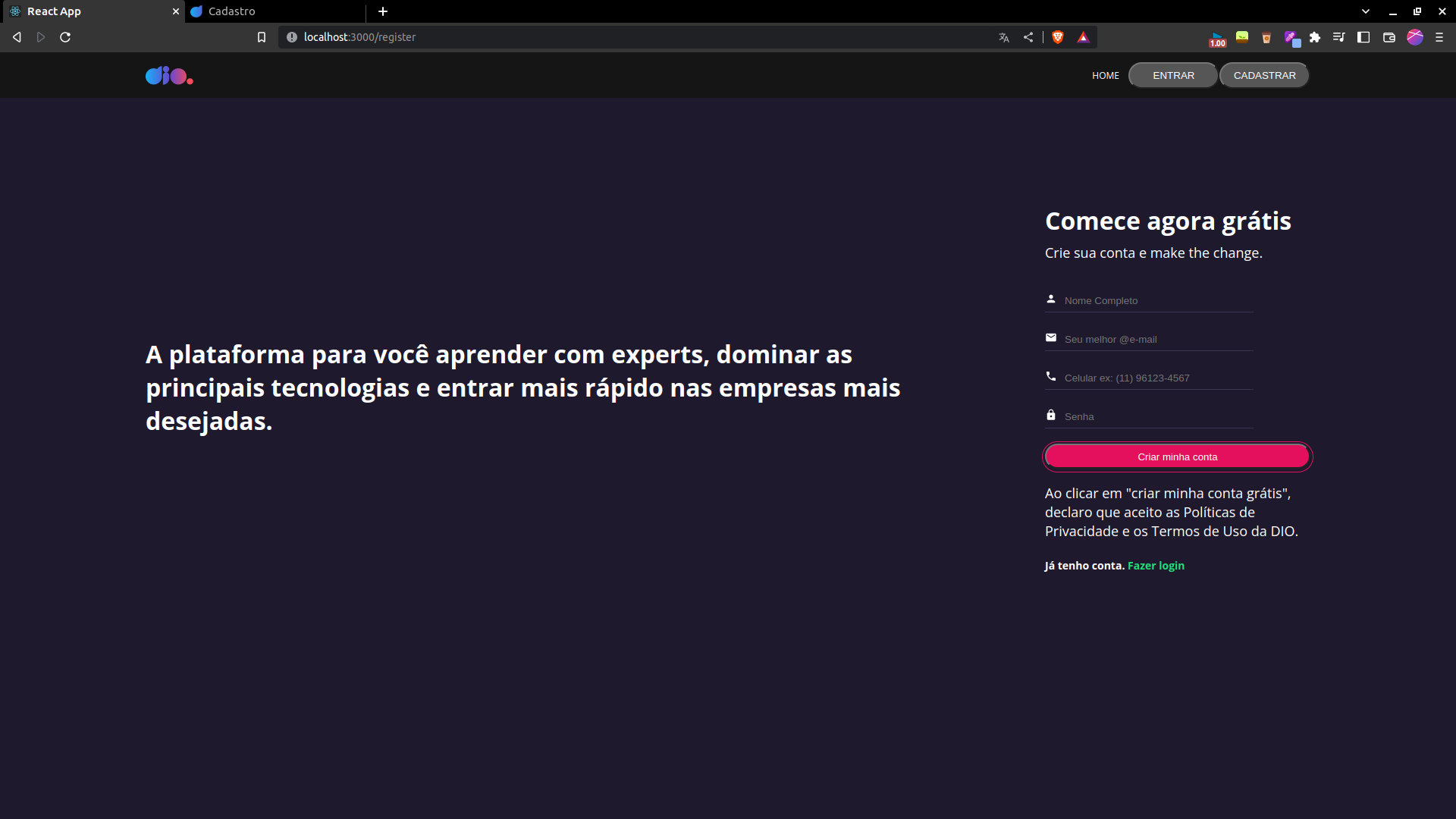 GitHub - castroalves-gabi/dio-desafio-react-desenvolvendo-a-tela-de-cadastro-da-plataforma ...