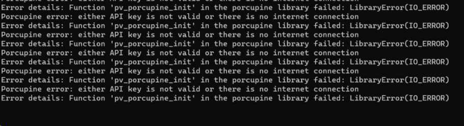Porcupine Issue: PorcupineIOError on Windows · Issue #947 · Picovoice/porcupine · GitHub