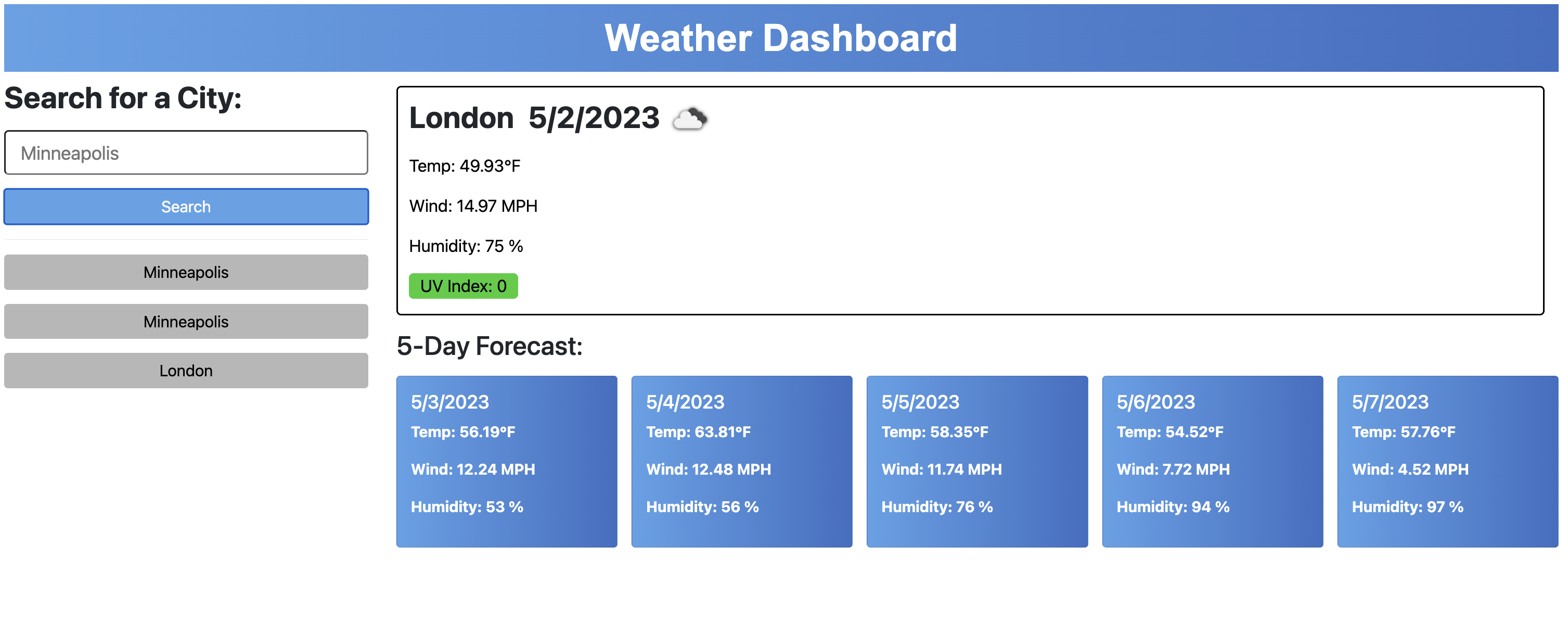GitHub - connbstro/6-WeatherDashboard: AS A traveler I WANT to see the weather outlook for ...