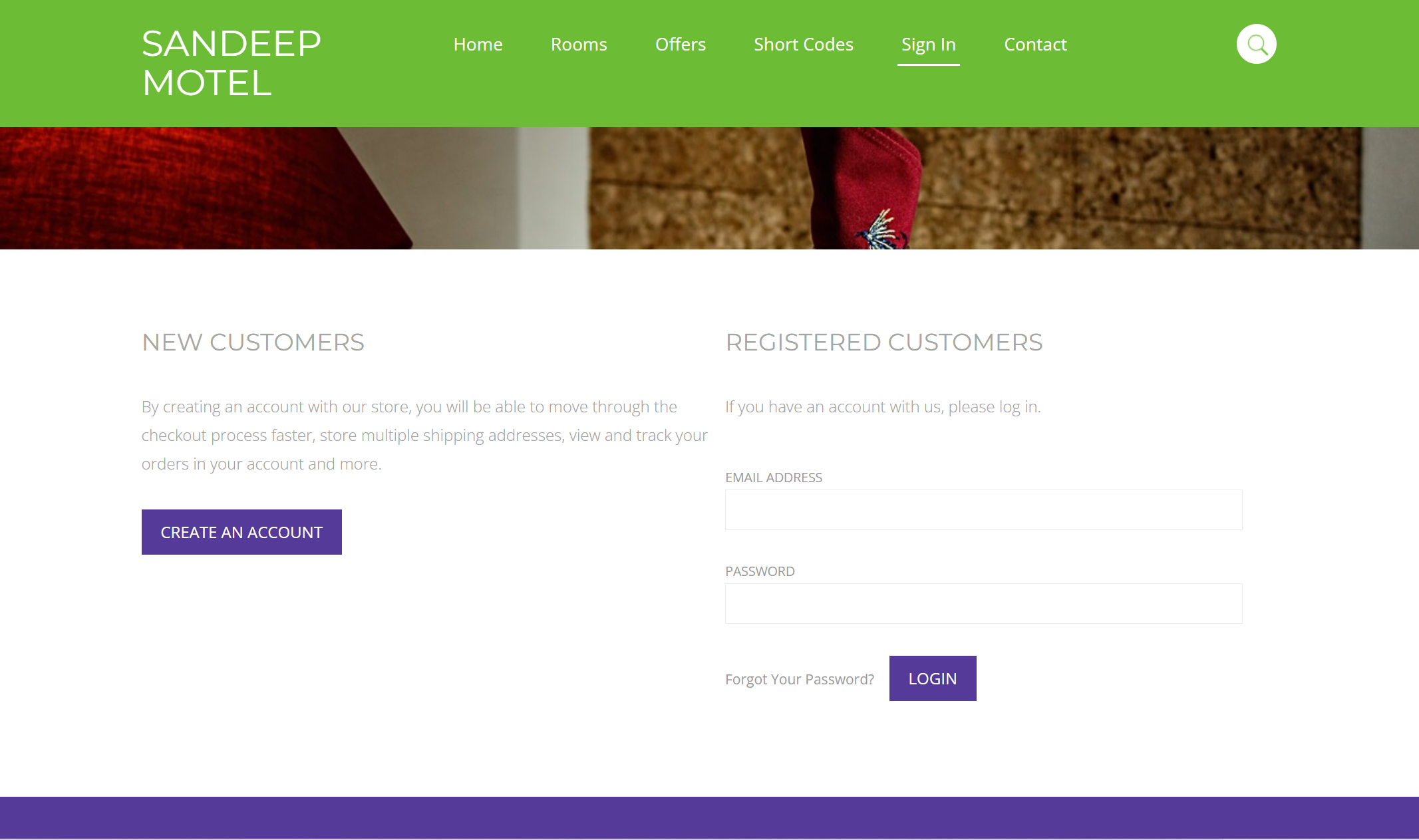 GitHub - sandeepgrandhe/Sandeep-Motel: Sandeep Motel for FRT