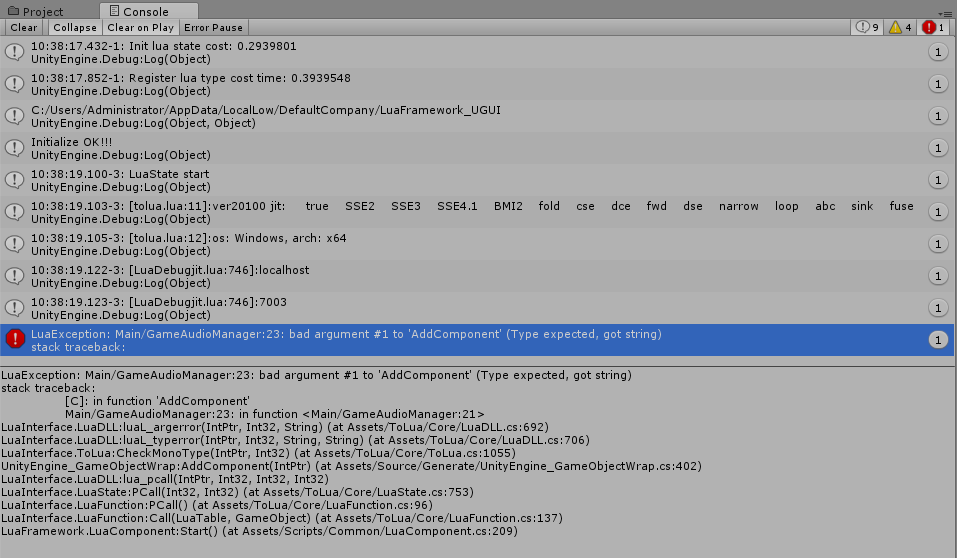在Lua代码中使用gameObject:AddComponent(xxx"")报错 · Issue #170 · topameng/tolua · GitHub