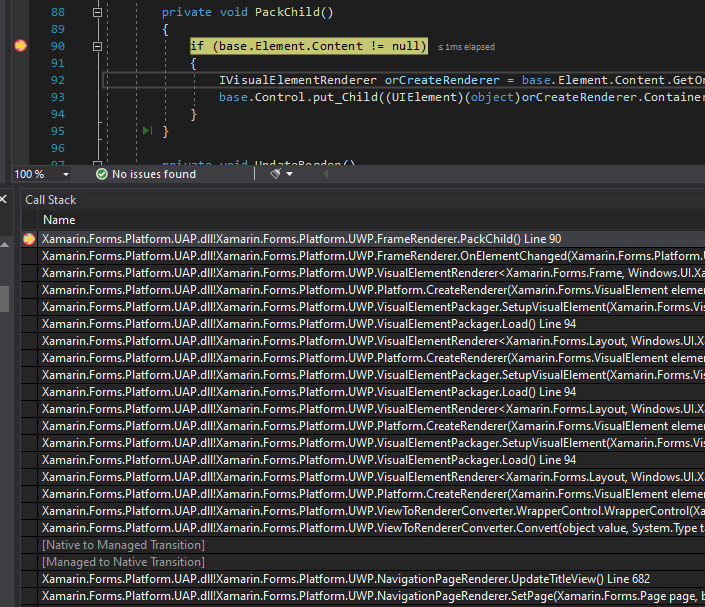 [Bug] [UWP] Failed to navigate back if page contains TitleView because of NavigationPageRenderer ...