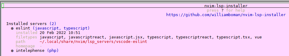 Lspconfig Unable To Find Eslint Library · Issue 495 · Williambomannvim Lsp Installer · Github