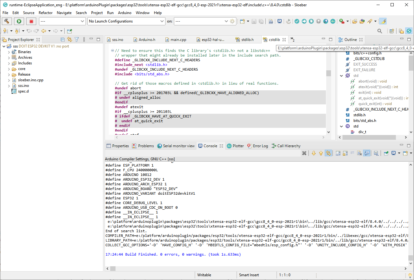 Eclipse Discovery No Longer Works For Esp32 V200 Build Works Fine · Issue 1390 · Sloeber
