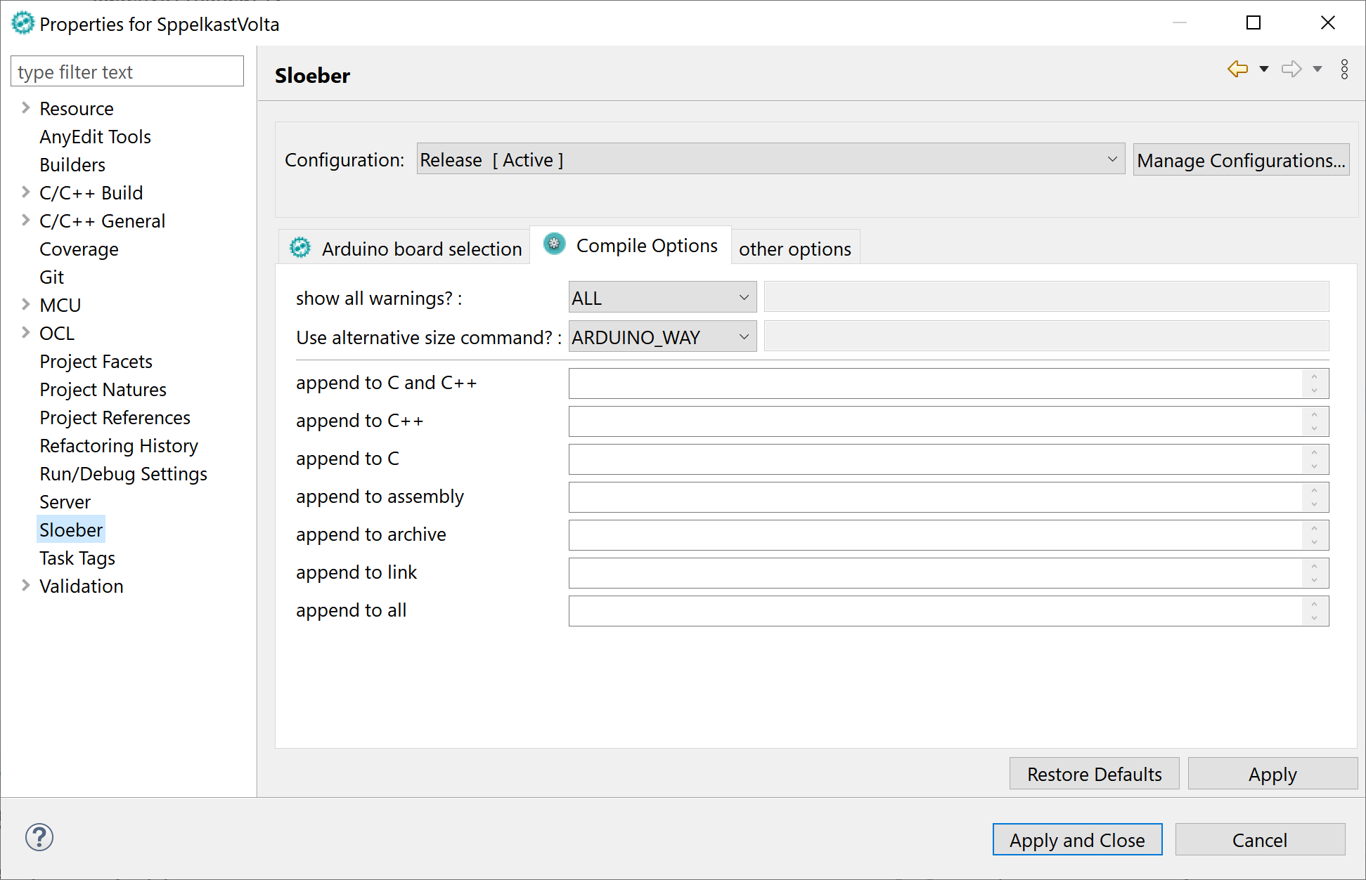 Set binary type for RPi Pico (RP2040) · Issue #1466 · Sloeber/arduino-eclipse-plugin · GitHub