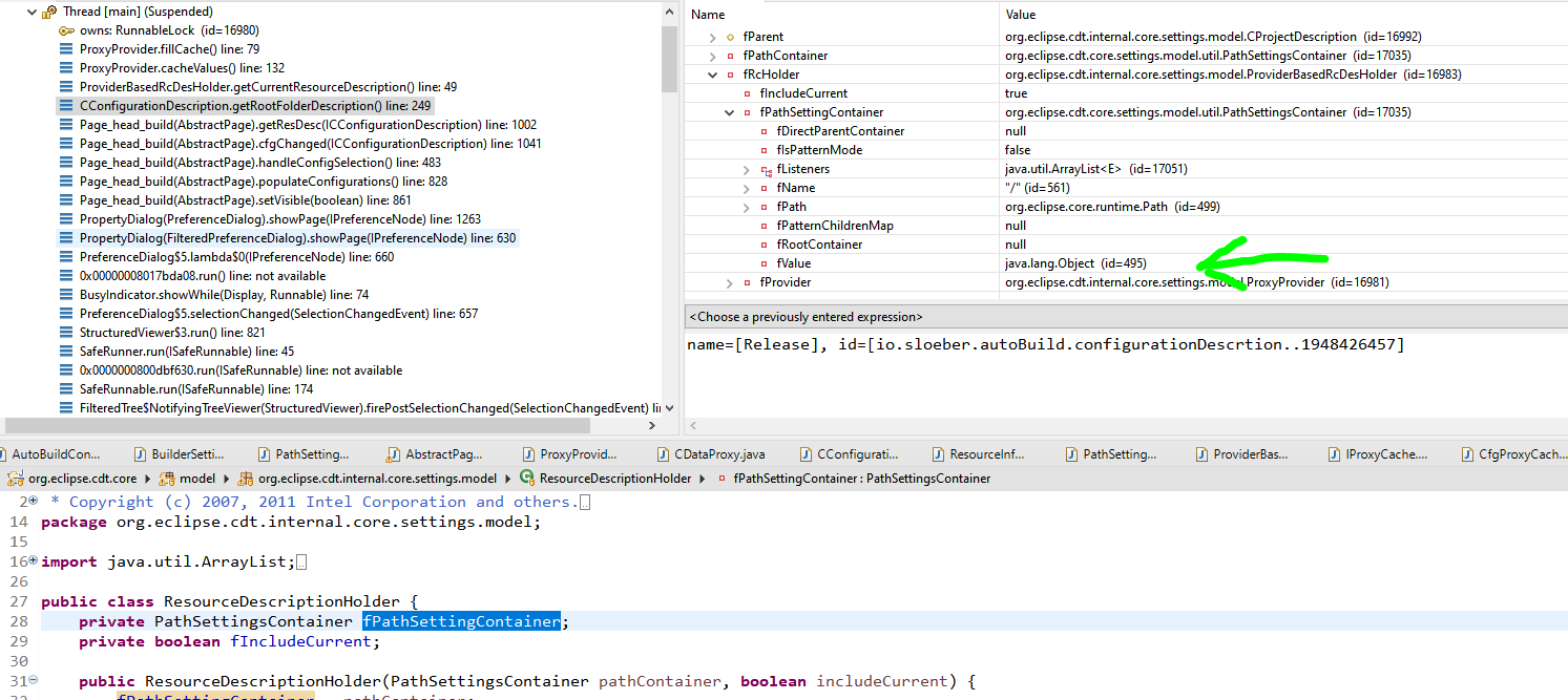 PathSettingsContainer.removeChildContainer does a call to getValue to get a value that is never ...