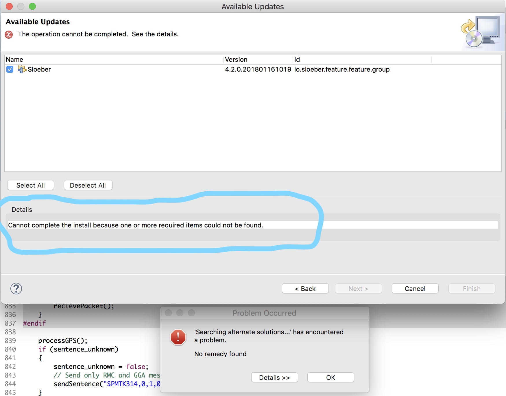 Check For Updates With Nightly Installed Failes · Issue 905 · Sloeber Arduino Eclipse Plugin