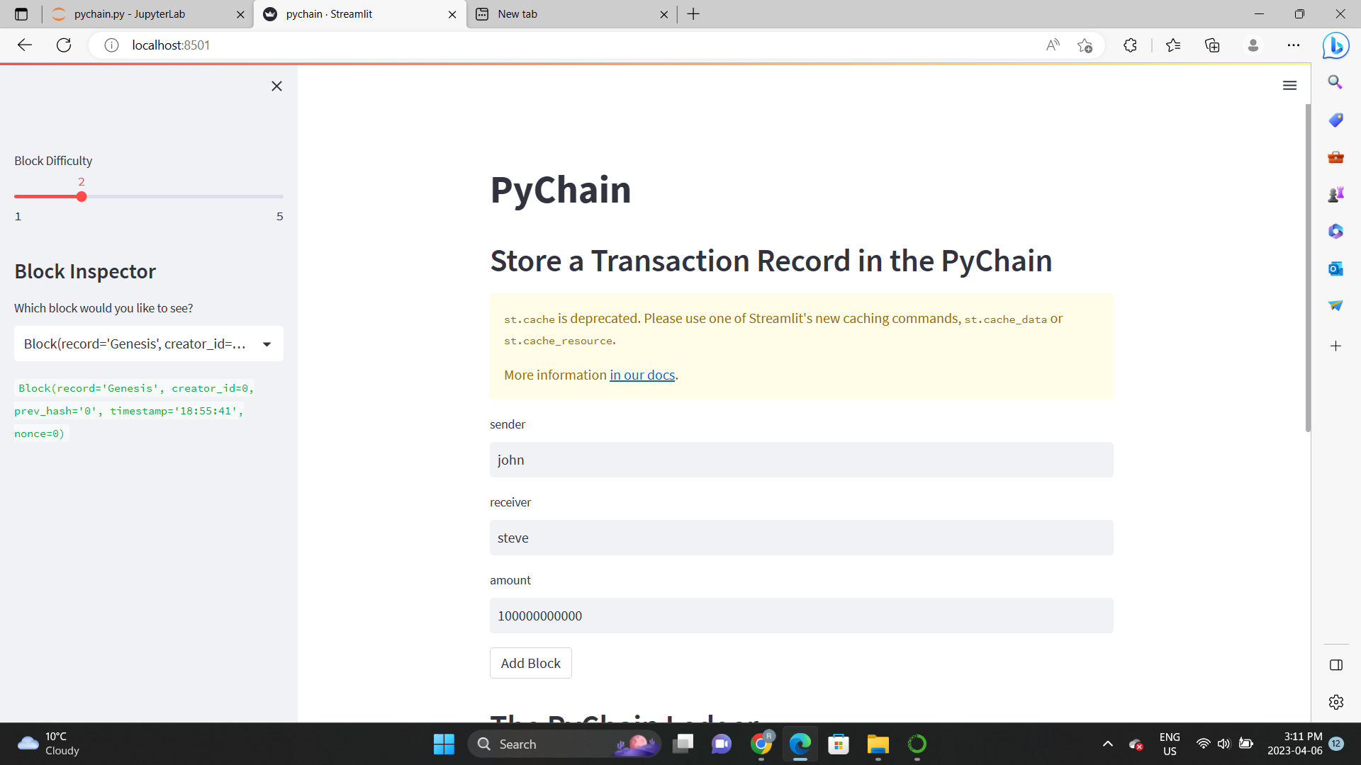 GitHub - reidema/Module-18-PyChain-Ledger: Your task is to build a blockchain-based ledger ...