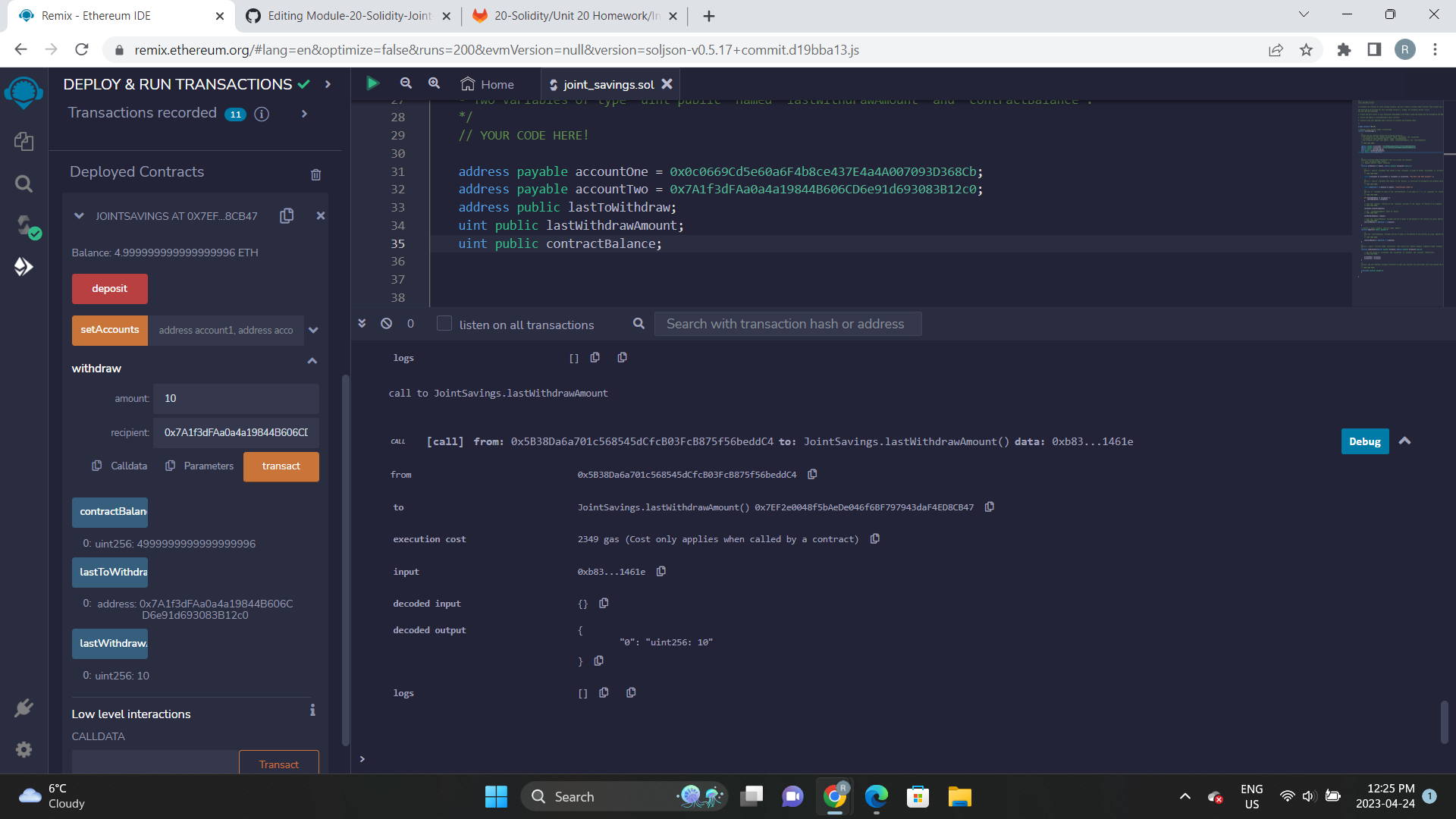 GitHub - reidema/Module-20-Solidity-Joint-Savings-Account: Using Solidity to build a smart ...