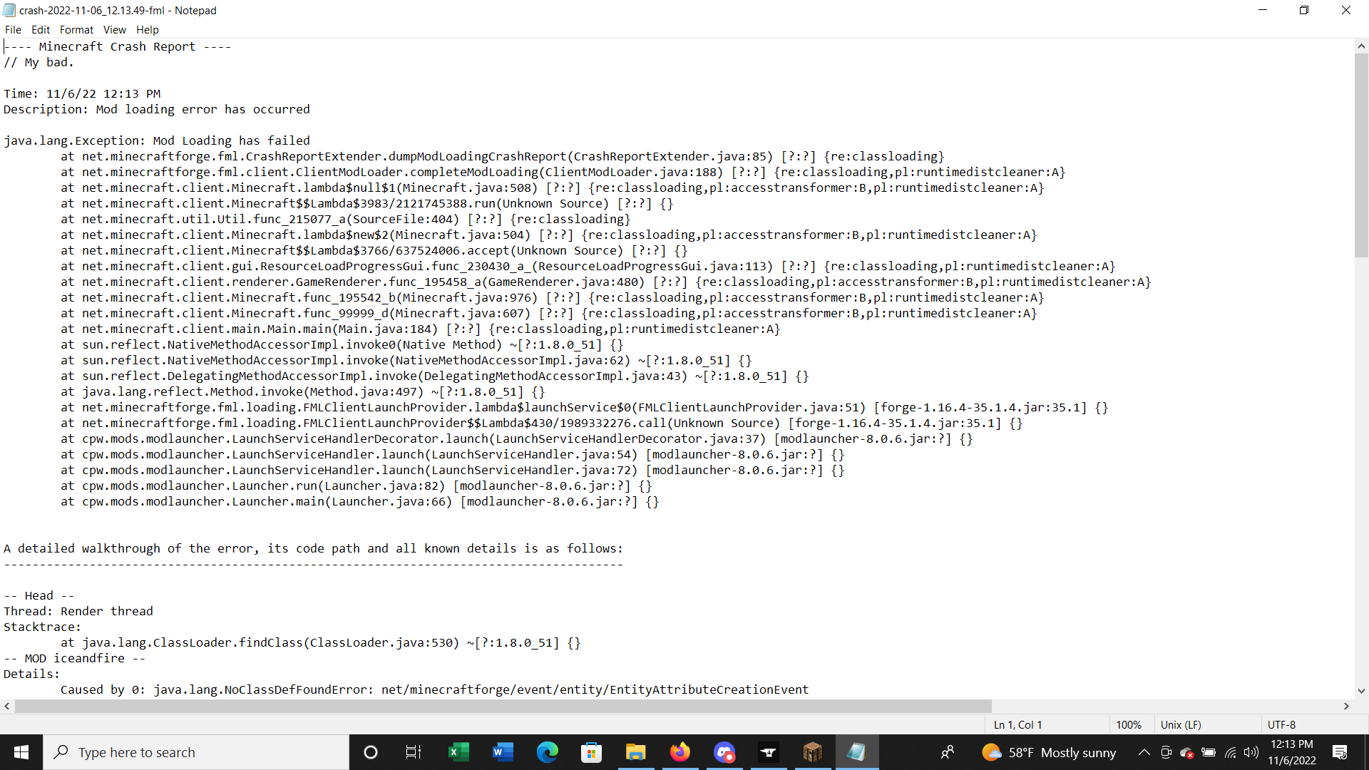 Crash Upon Start Up [Version 2.1.9-1.16.5.jar] · Issue #4679 · AlexModGuy/Ice_and_Fire · GitHub