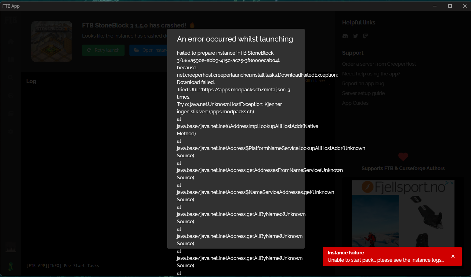 Modpacks crashing in loading phase · Issue #1698 · FTBTeam/FTB-Modpack-Issues · GitHub