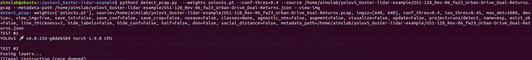 Illegal Instruction (core dumped) - on Detect_pcap.py program · Issue #10492 · ultralytics ...