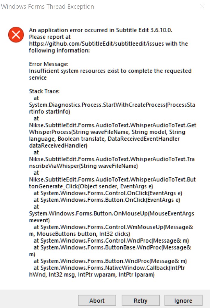 Mcafee stopping the audio to text: Whisper function · Issue #6576 · SubtitleEdit/subtitleedit ...