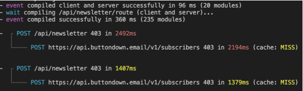 Unable to register on buttondown · Issue #690 · timlrx/tailwind-nextjs-starter-blog · GitHub