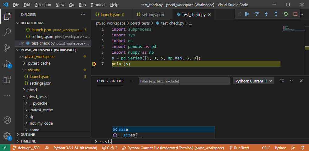 Intellisenseautocomplete Inside Debug Console · Issue 585 · Microsoftdebugpy · Github 9931