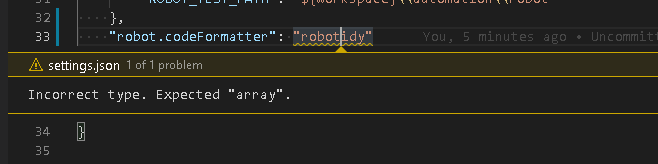 Schema for `codeFormatter` seems to say that it should be an array when it should be a string ...