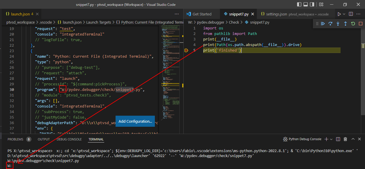 Windows: debugger uses lowercase drive letter for script path · Issue ...