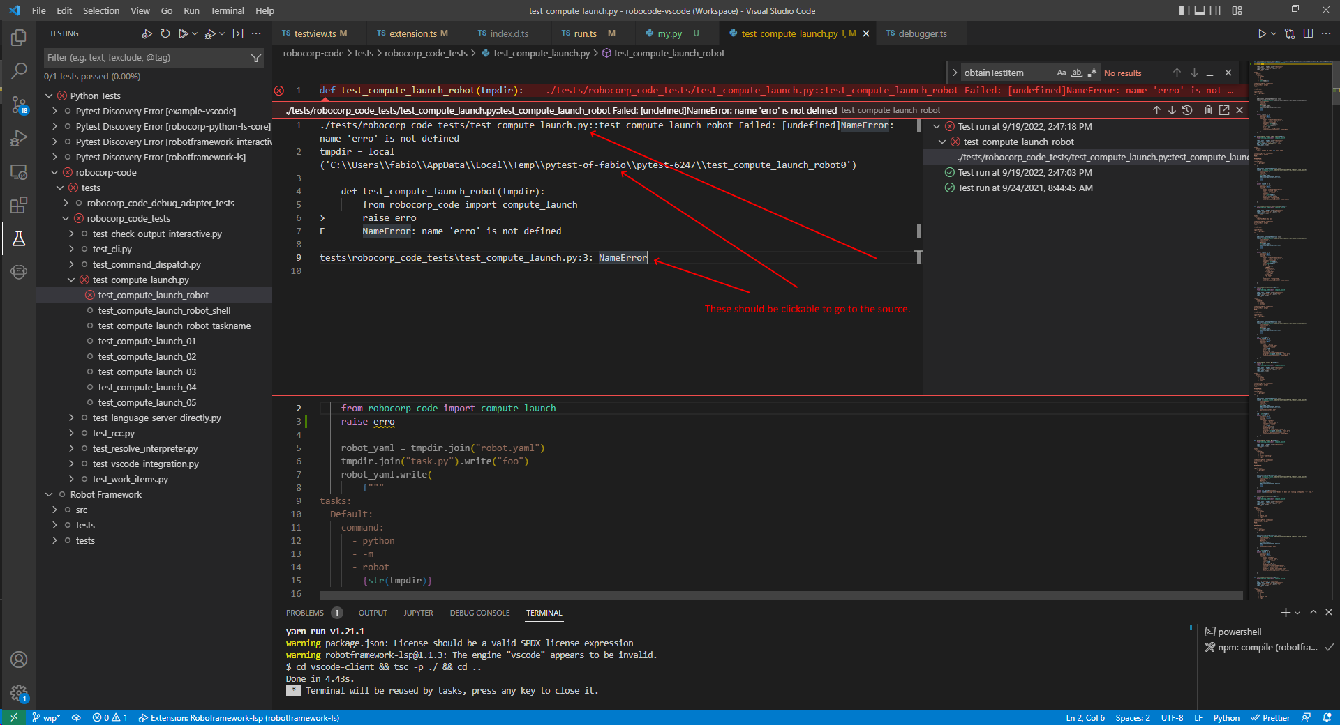 Support For Hyperlinking In Test Explorer Messages · Issue 161263 6043