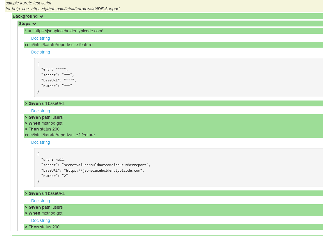How to hide secret data present in karate-config.js getting shown in cucumber report. · Issue ...