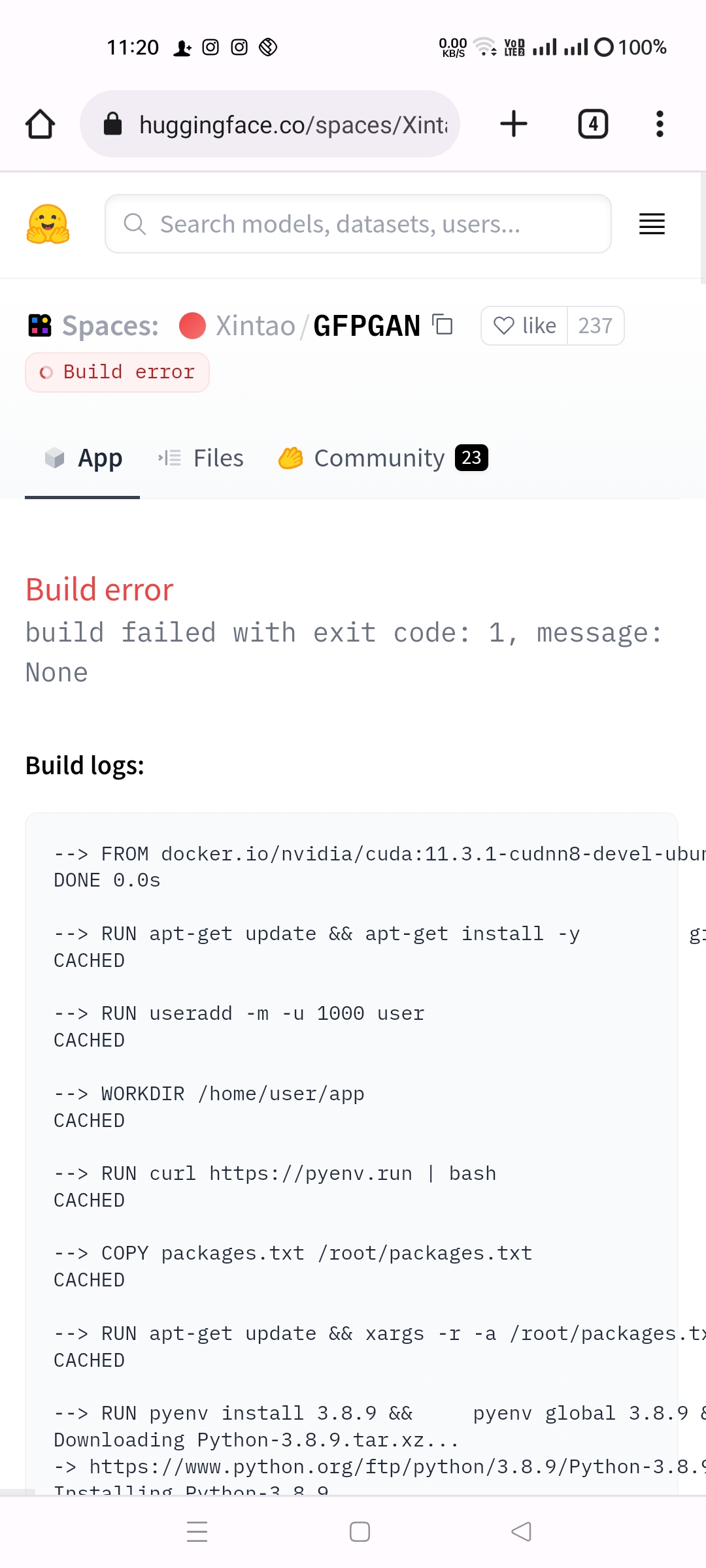 Huggingface gradiyo error · community · Discussion #42070 · GitHub