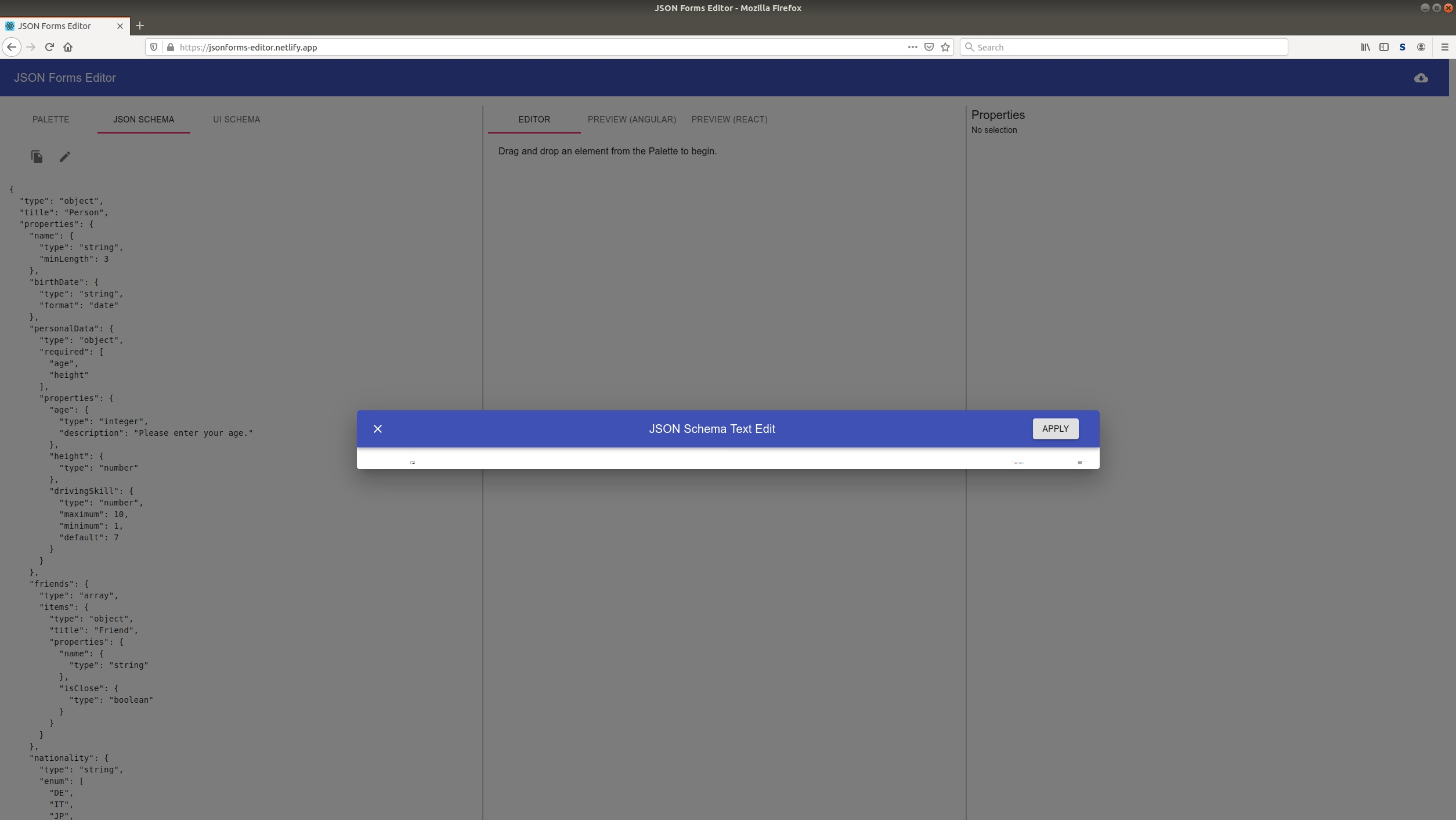 Monaco Editor doesn't show properly in Firefox · Issue #64 · eclipsesource/jsonforms-editor · GitHub