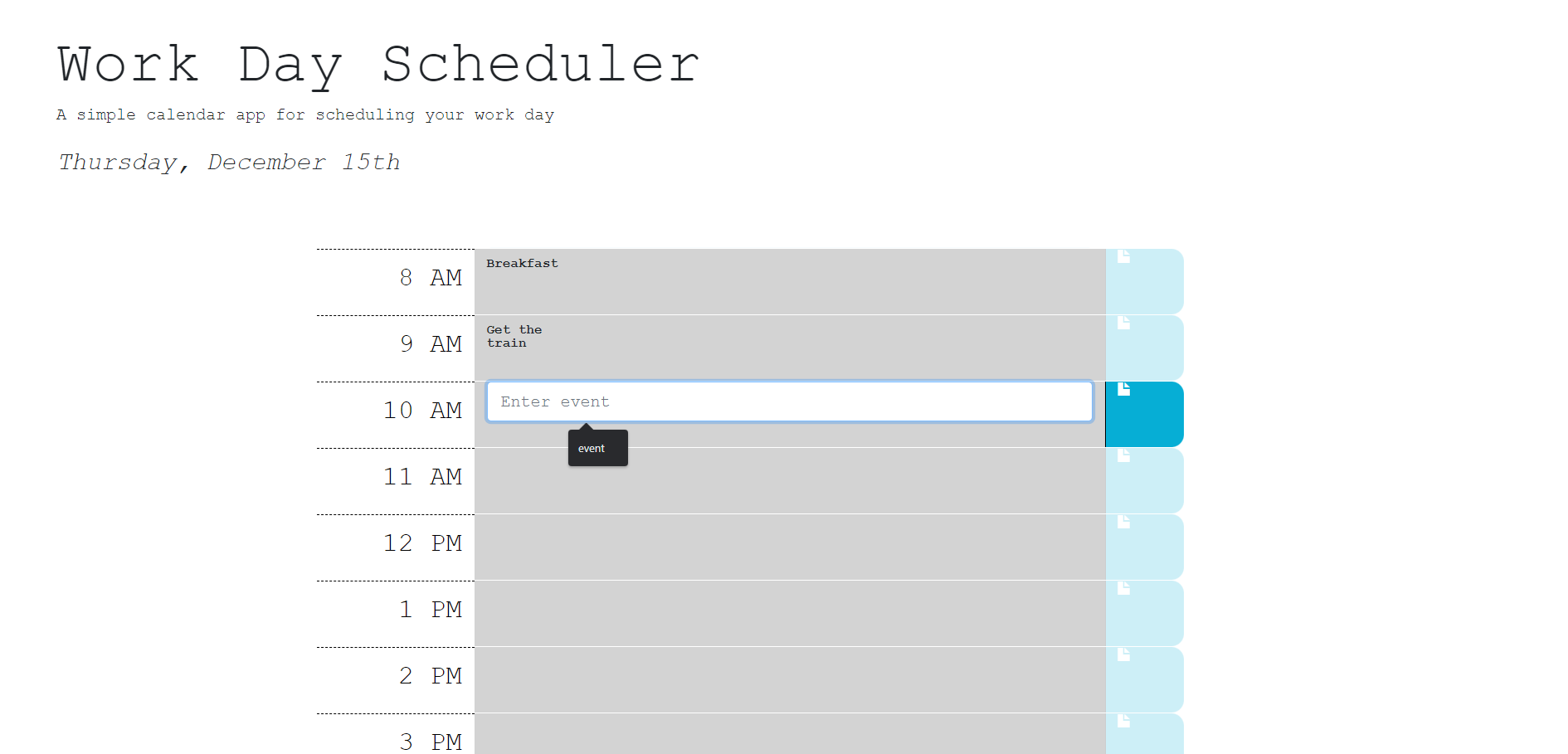 GitHub - Tadhgin/work-day-scheduler