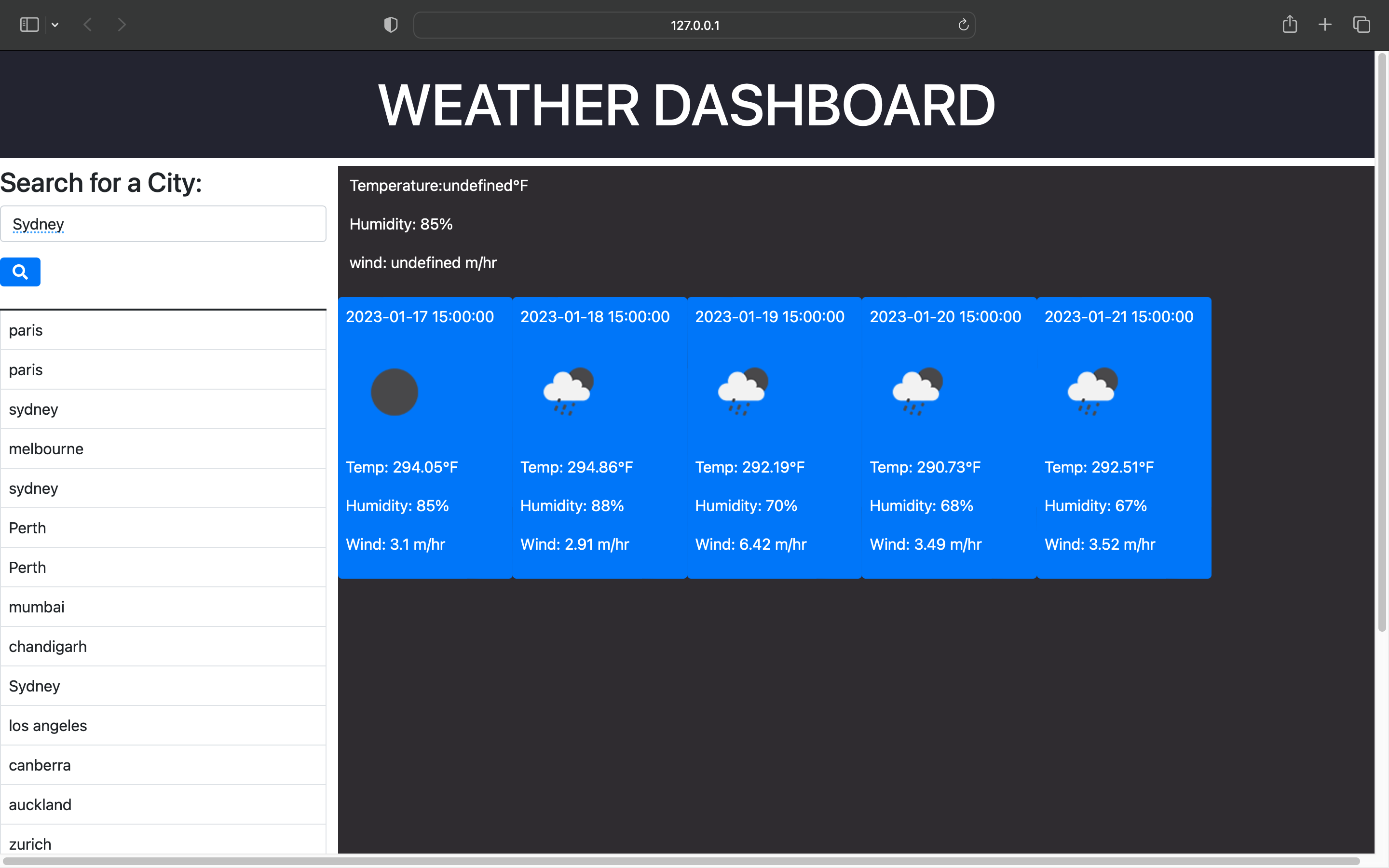 GitHub - Sudarshans30/weather-Dashboard