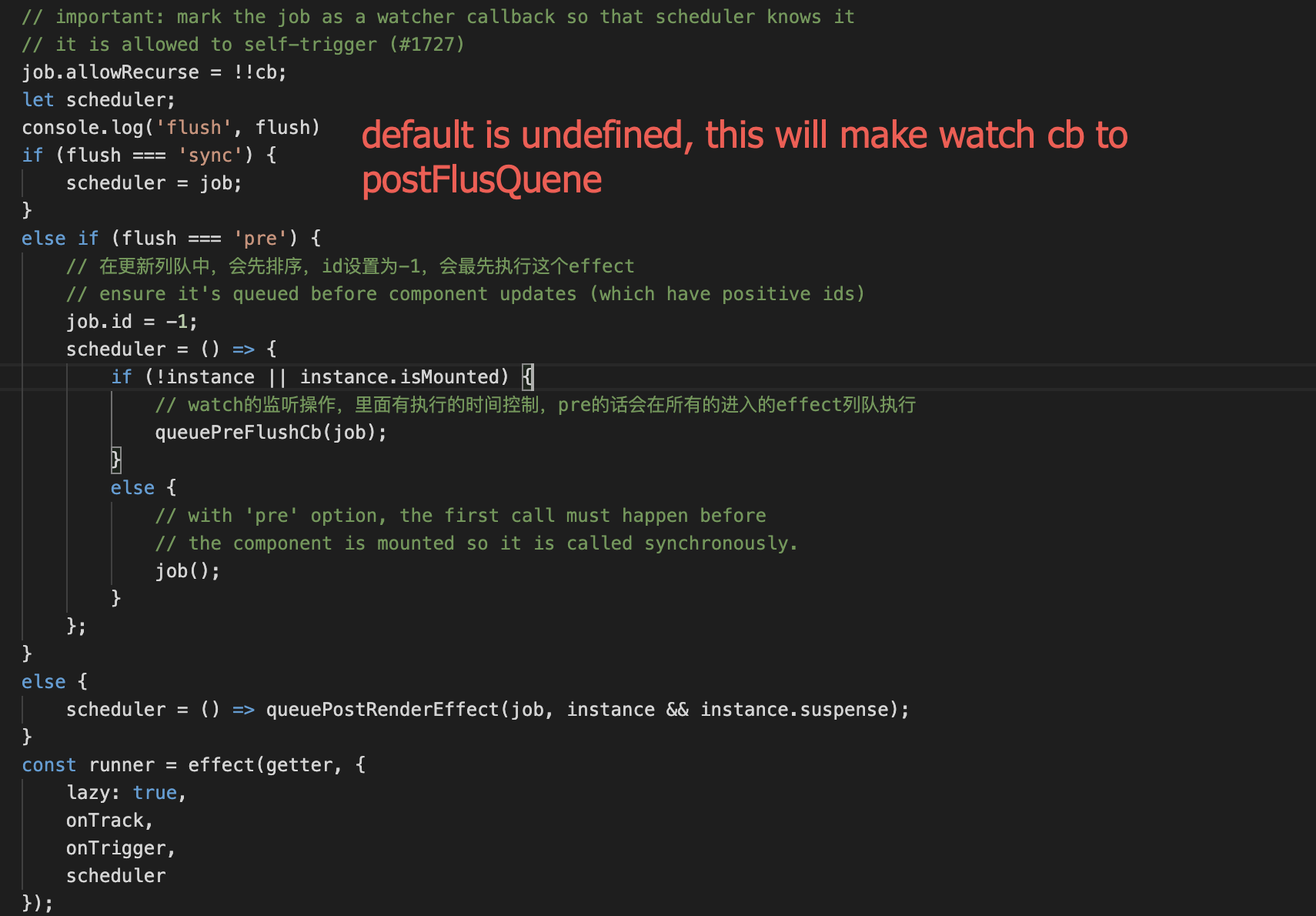 The Watcheffect Options Default Flush Is Pre · Issue 676 · Vuejs