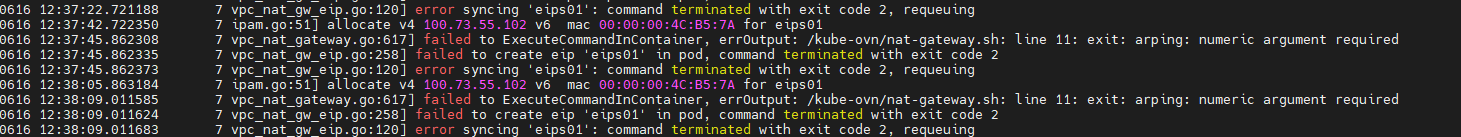 VPC NAT 网关镜像中arping 执行结果异常 · Issue #1613 · kubeovn/kube-ovn · GitHub