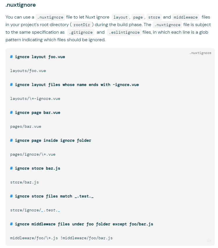 .nuxtignore in features/configuration is different from the configuration glossary · Issue #1793 ...
