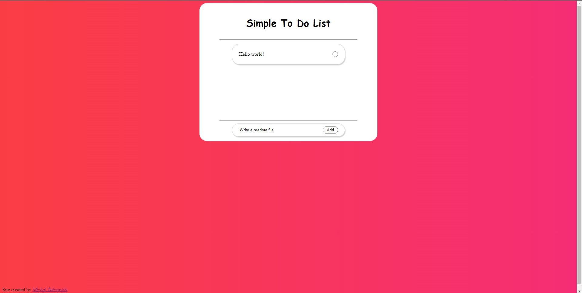 GitHub - zebrowskimichal/SimpleToDoList: A simple to do list