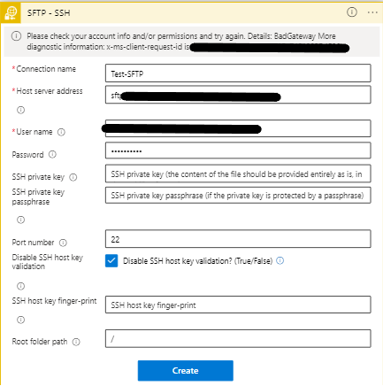 SFTP auth failing even after providing password, I have entered SFTP creds without SSH as the ...
