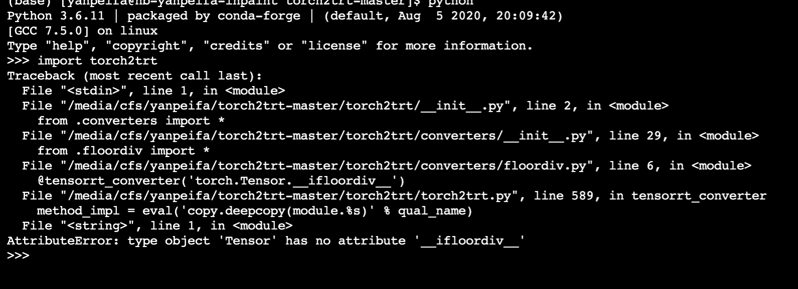 import torch2trt error · Issue #509 · NVIDIA-AI-IOT/torch2trt · GitHub