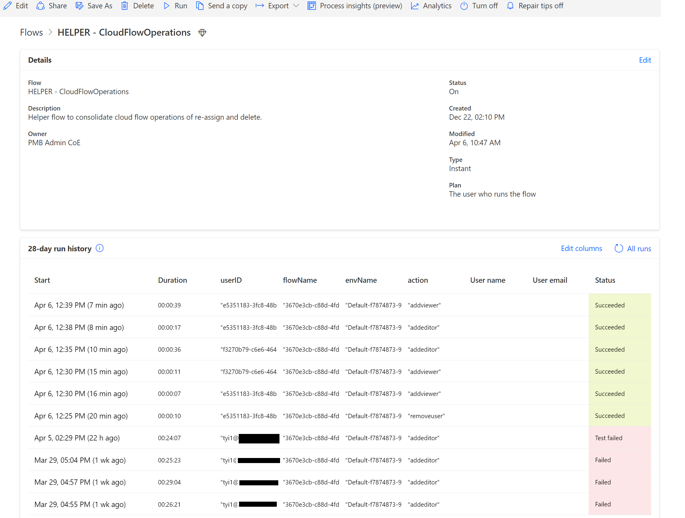[CoE Starter Kit -Helper - CloudFlow Operations flow fails when changing permissions on Power ...