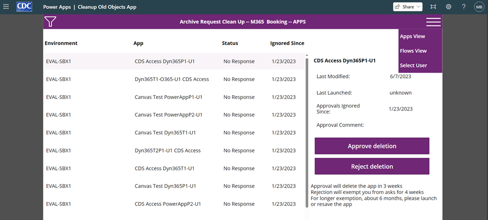 [CoE Starter Kit - BUG] Clean Up Old Objects App No Back or Refresh button · Issue #6931 ...